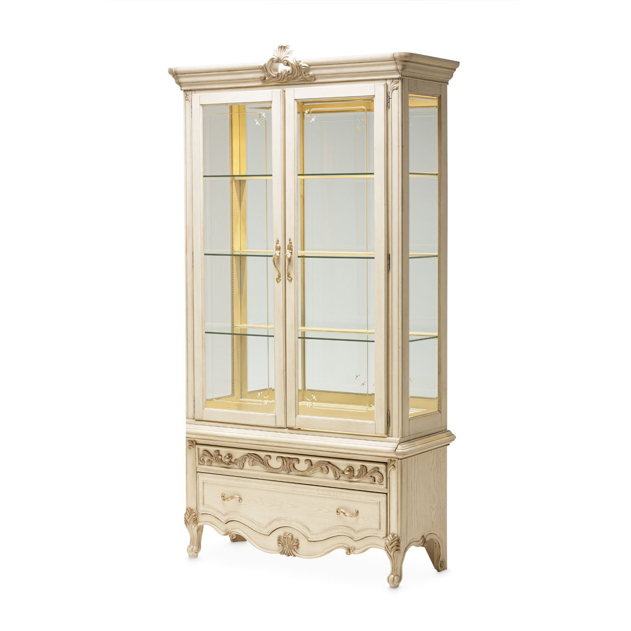 Platine de Royale - Curio Cabinet - Champagne | Grand Furniture GA